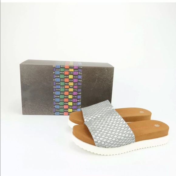 bernie mev. | Shoes | Bernie Mev Stretch Woven Capri Slide Sandals ...